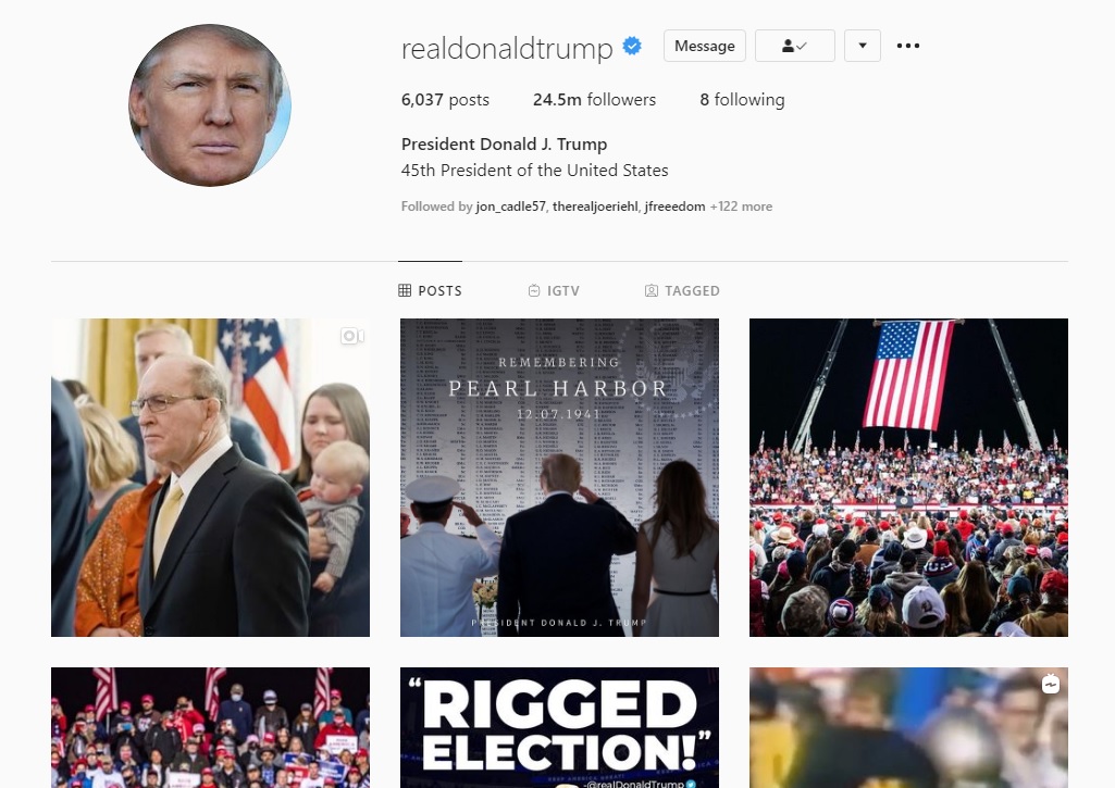 Instagram Puts Bogus Warning Label On Trump Pearl Harbor Post