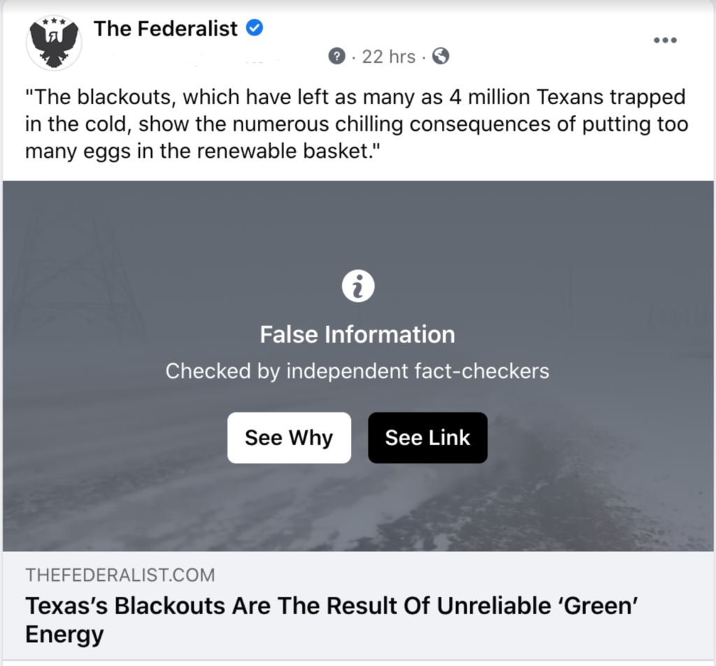Left-Wing Facebook ‘Fact-Checker’ Censors Federalist For Noting Texas ...