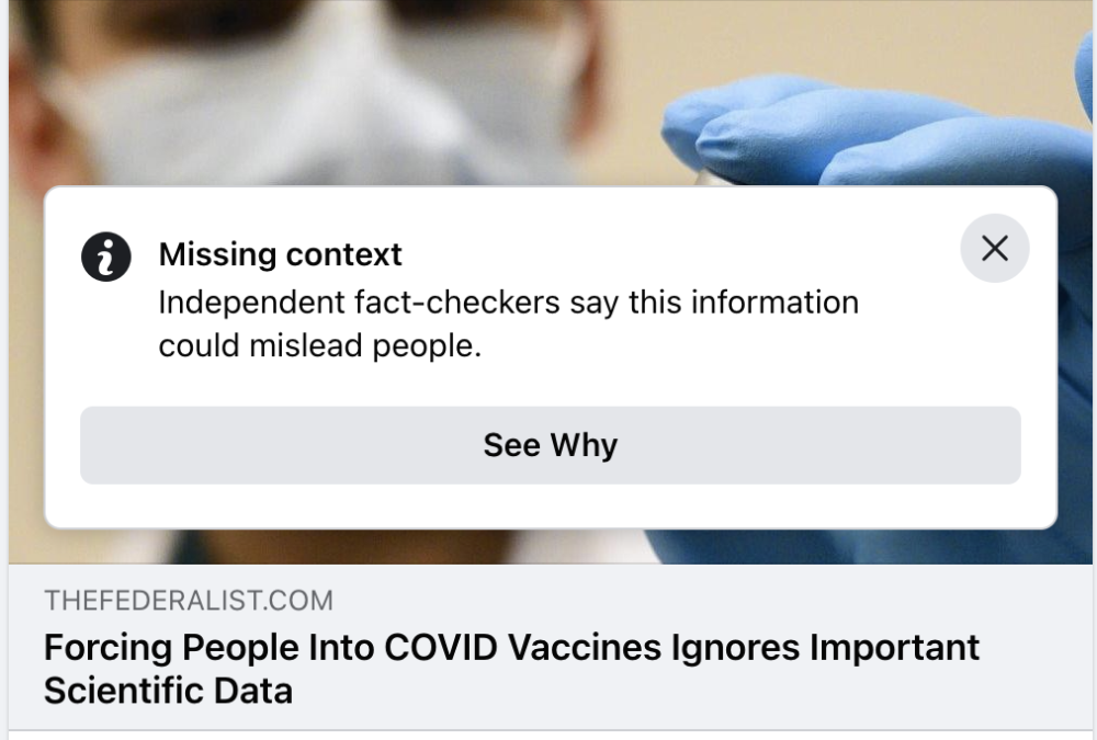 Facebook Censors Article About Dangers Of COVID Censorship