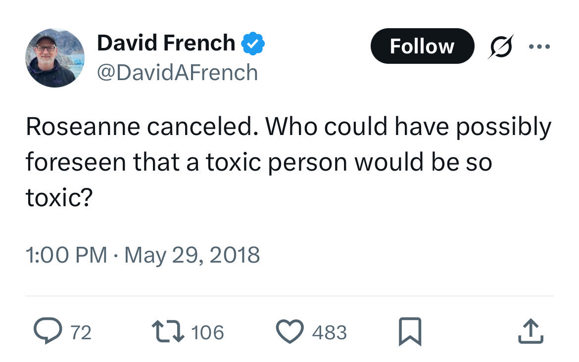 Kimmel Apologist David French Doesn't Care About 'Free Speech'